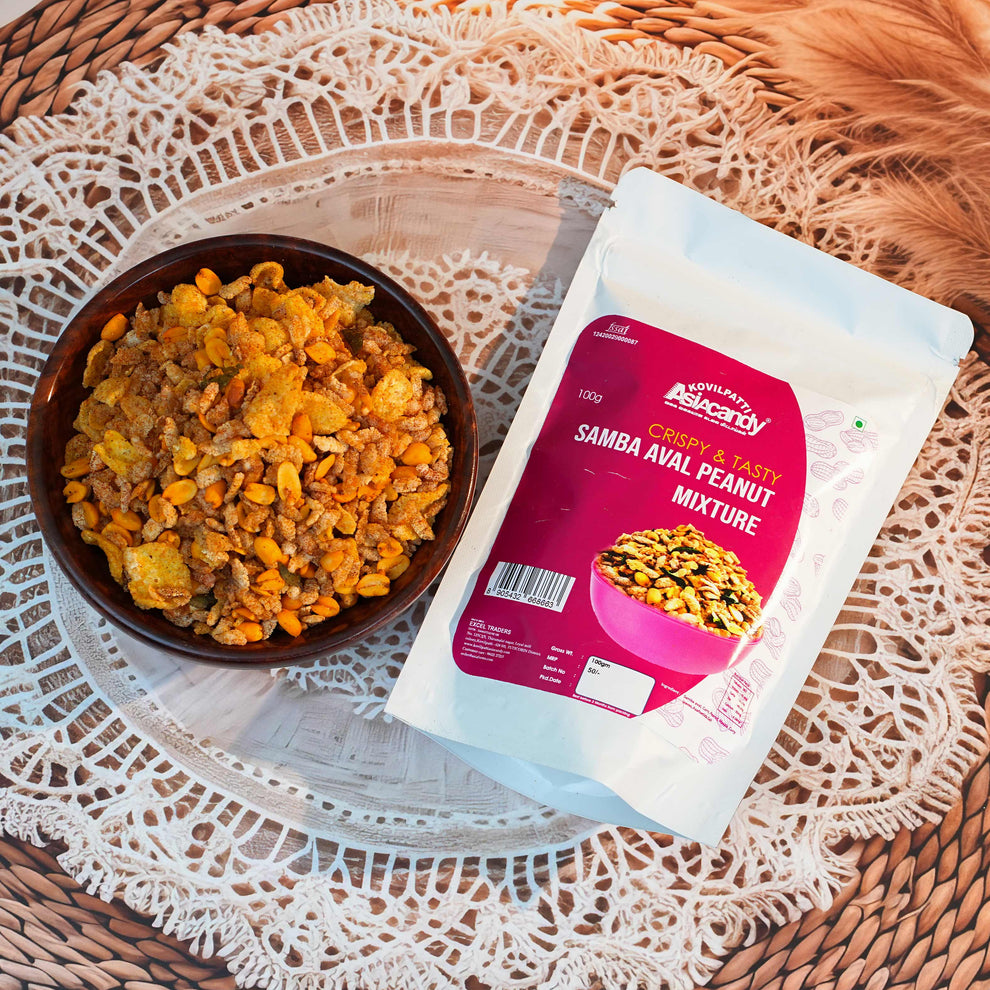 100gm Samba Aval Mixture – KOVILPATTI ASIACANDY